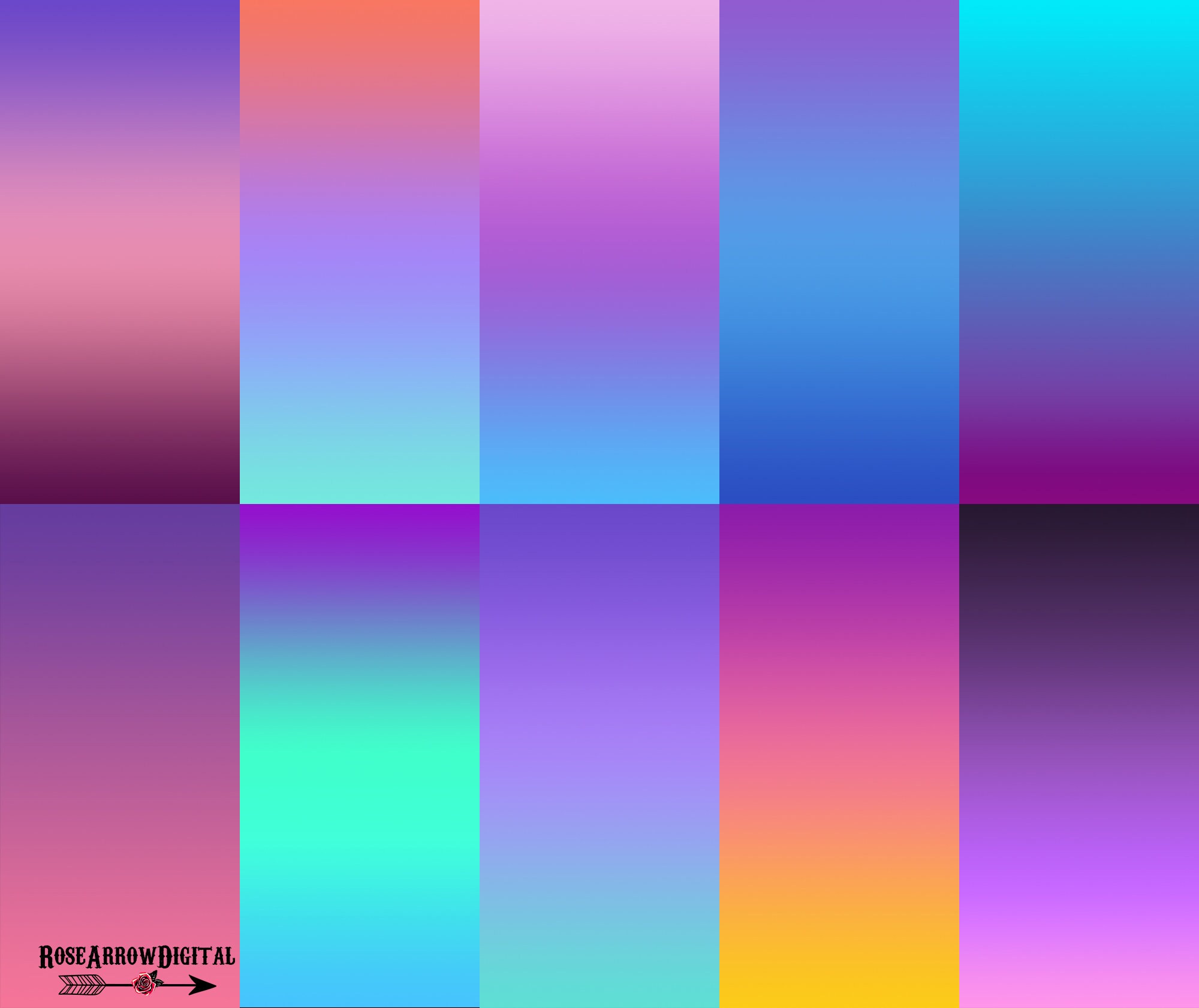 50 Colorful Ombre Digital Papers Bundle Gradient Seamless - Etsy