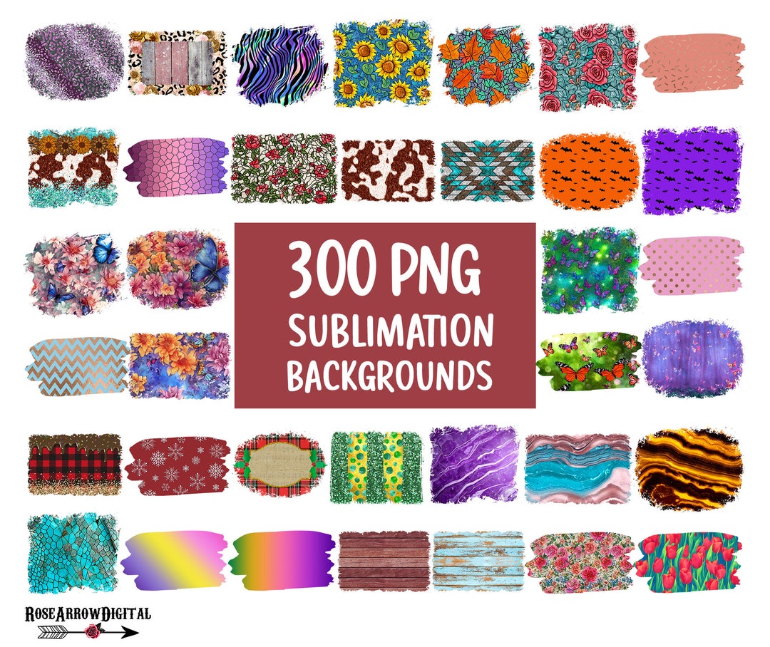 Sublimation Background PNG Bundle | 300 T-shirt Patches (digital ...