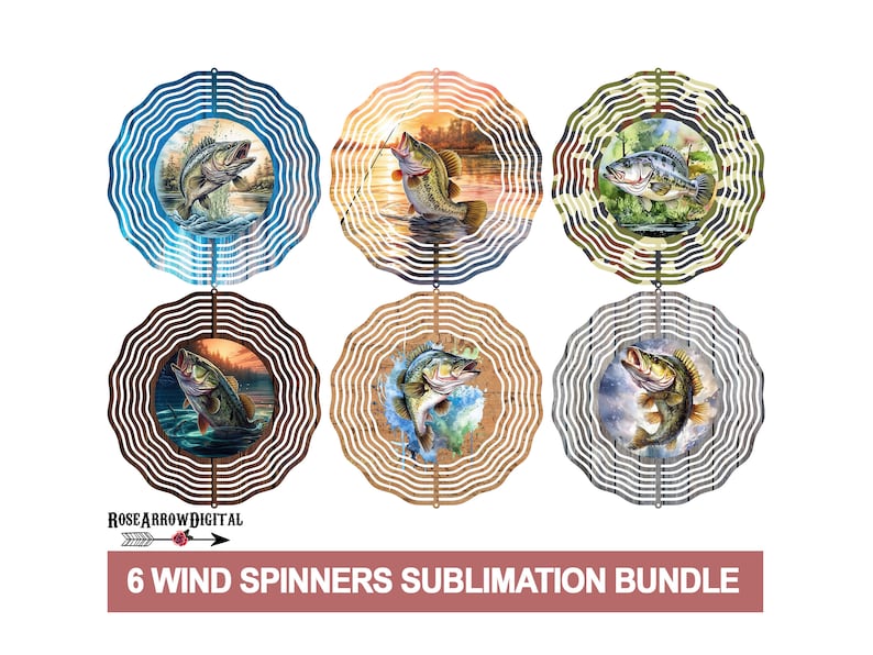 Fishing Wind Spinner PNG Bundle Fish Wind Spinner Designs for ...