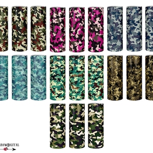 Camo Tumbler Wrap Bundle Seamless Tumbler Sublimation PNG Designs for ...