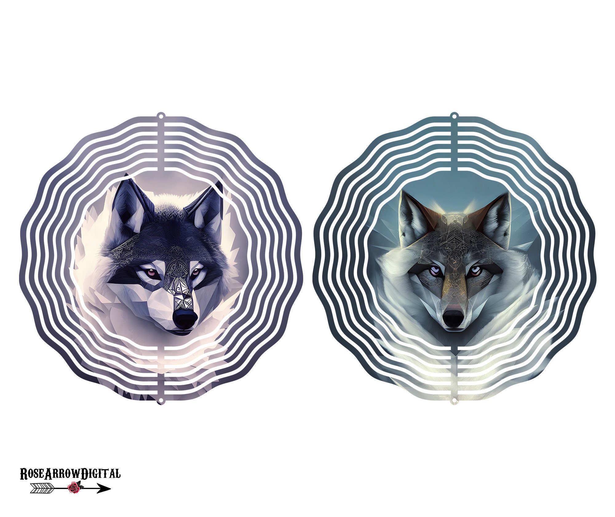 Wolf Wind Spinner PNG Bundle Animal Wind Spinner Sublimation - Etsy