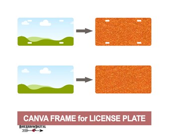 License Plate and Car Coaster Canva Frame Mockup Template Editable Easy ...