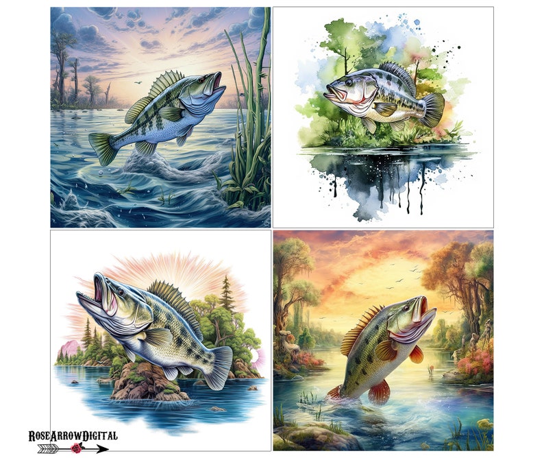 Fishing Digital Papers Bundle 14 Fish Paper Pack Background - Etsy