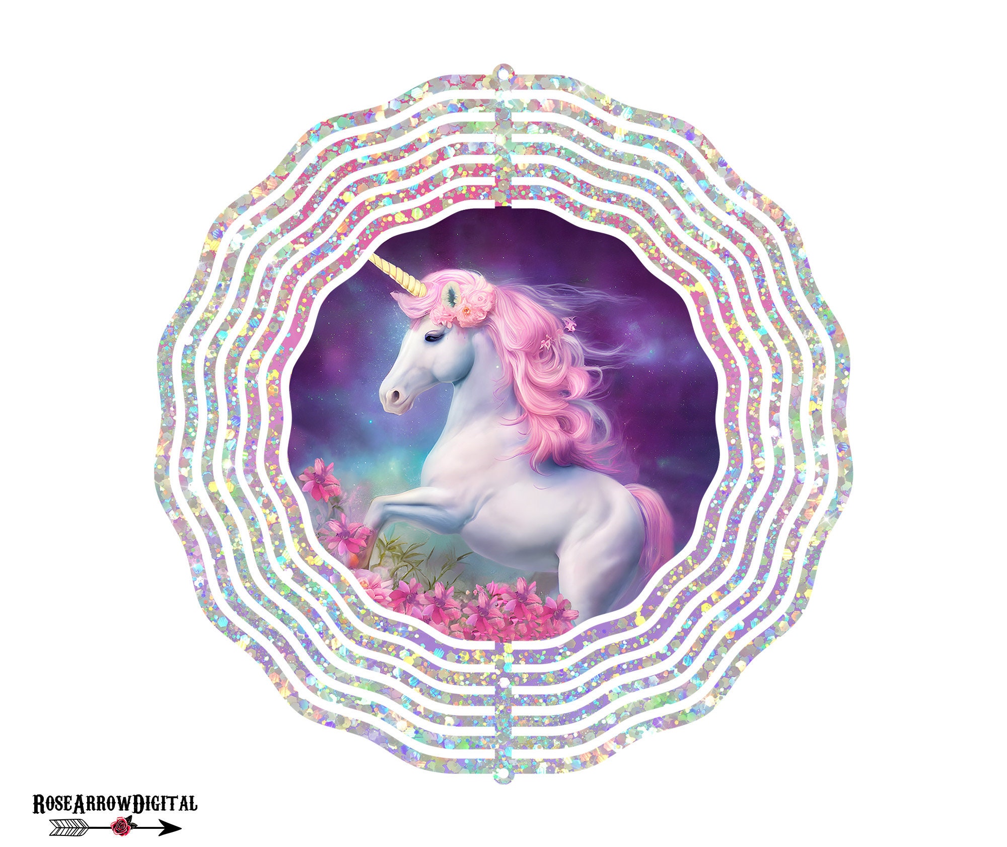 Unicorn Wind Spinner PNG Bundle | Fantasy Sublimation Designs (digital ...