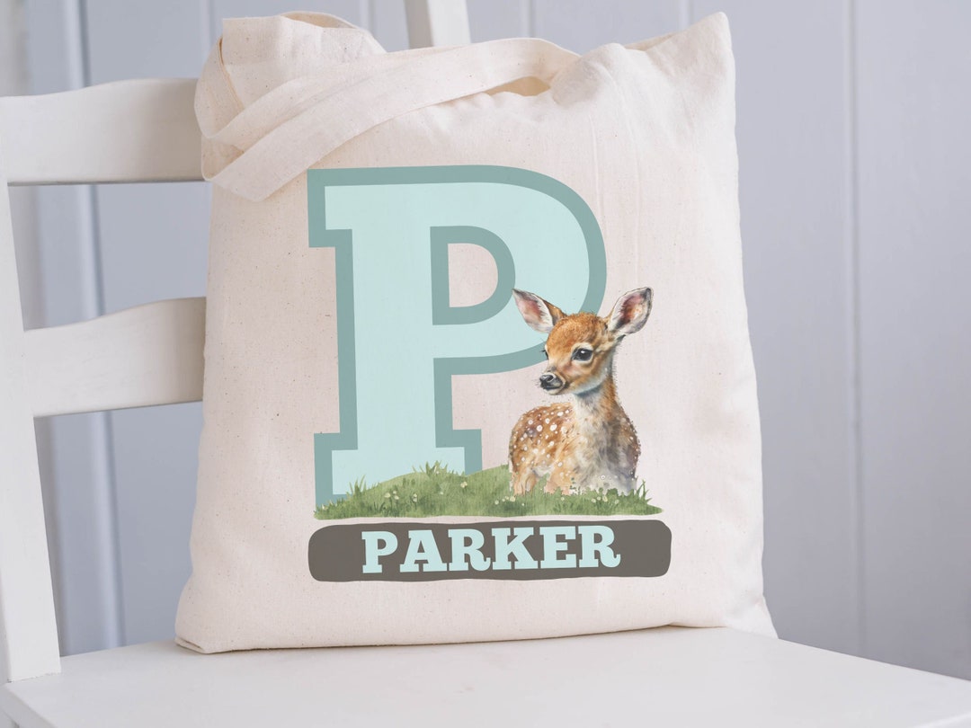 Personalized Deer Tote Bag, Deer Tote, Deer Bag, Deer Name Tote, Kids ...