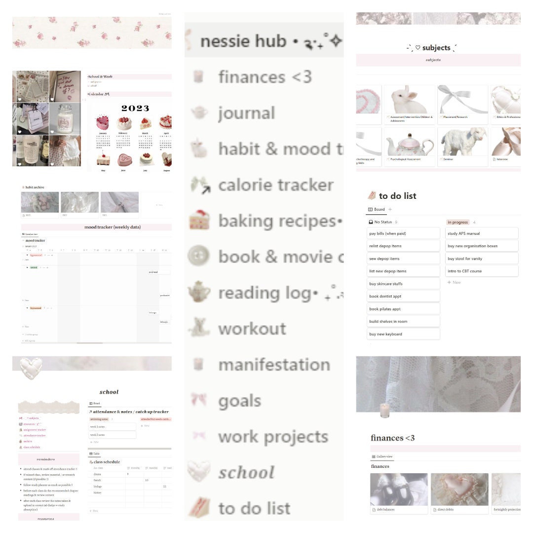 COMPLETE SOFTETTE COQUETTE: Notion School/life Planner ꔫ - Etsy