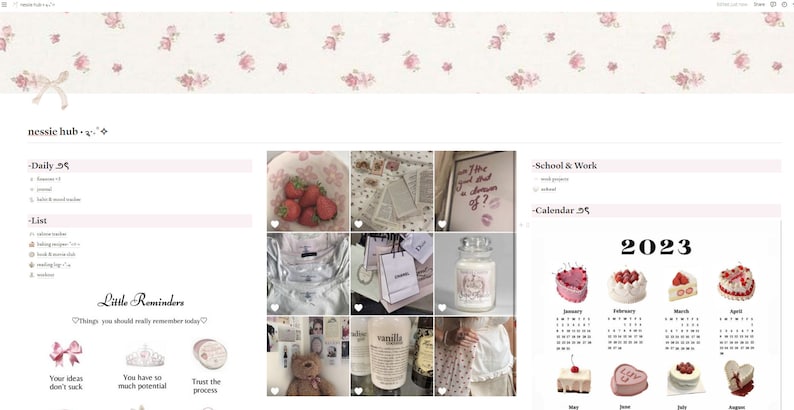 COMPLETE SOFTETTE COQUETTE: Notion School/life Planner ꔫ - Etsy