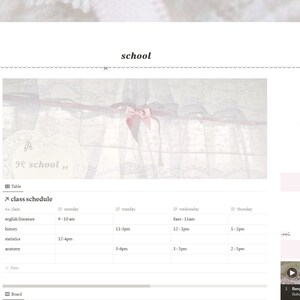 SOFTETTE COQUETTE: Notion School Planner ꔫ - Etsy