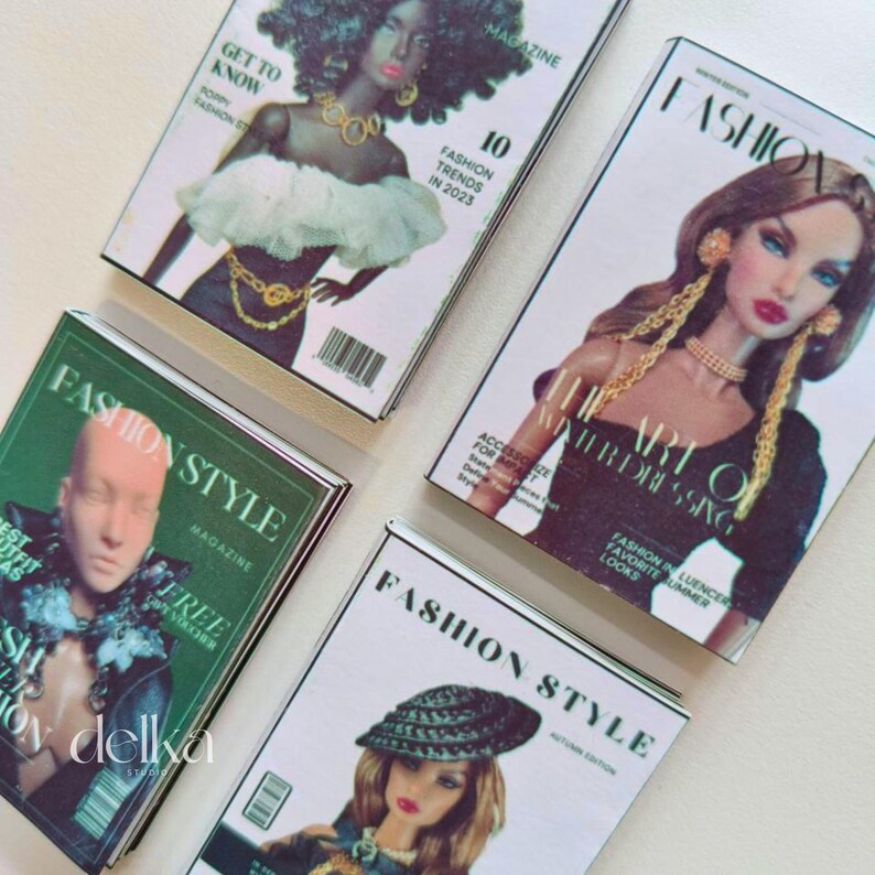 4 Printable Doll Patterns Fashion Magazines for Dolls, Fashion Dolls, 1 ...