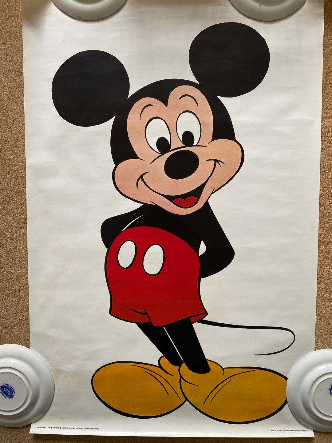 Vintage Mickey Mouse Poster 1980 Pace Minerva Large Vintage Walt Disney ...