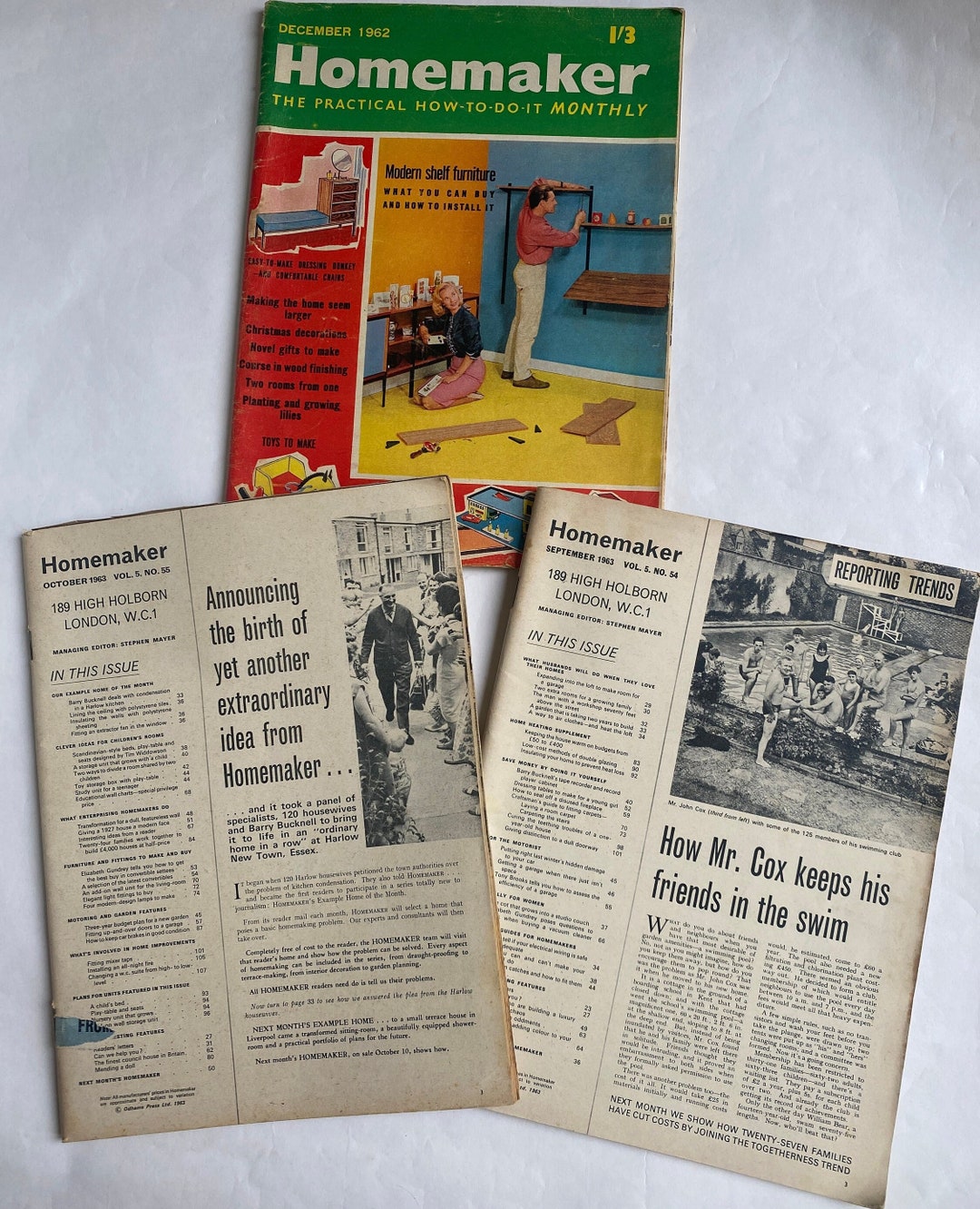 Vintage Homemaker, DIY Magazines, 1962 September, 1963 October and ...