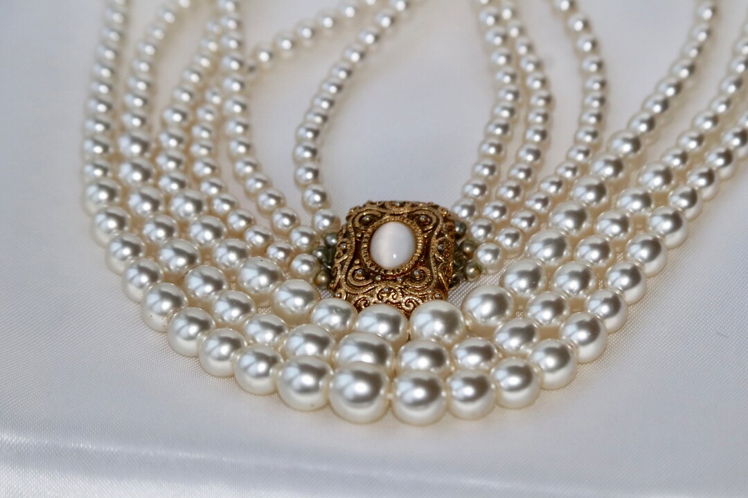 Antique Necklace Made in Germany Approx. 1900s With 3-row Pearls ...