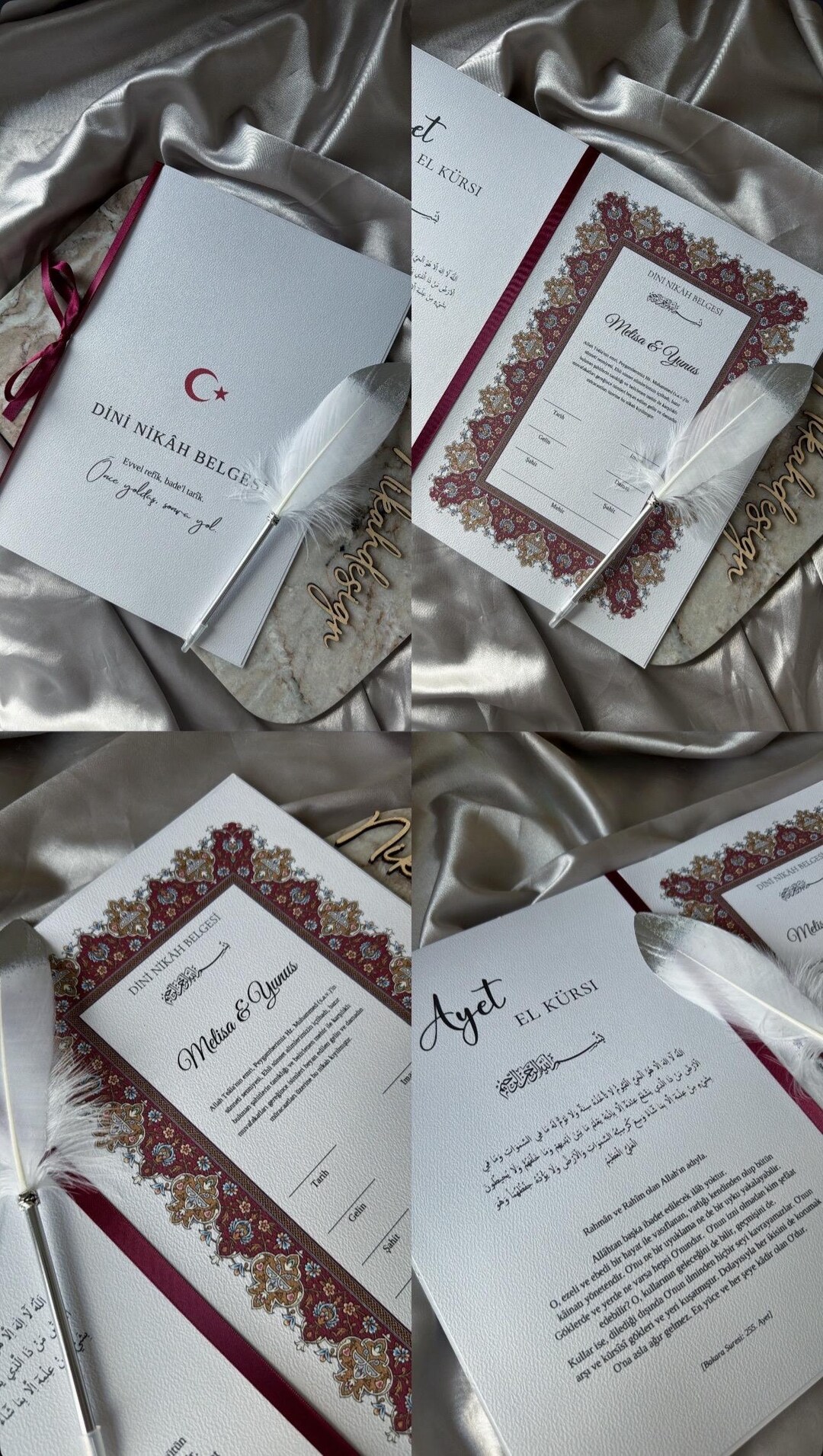 Dini Nikah Belgesi/islamic Marriage Certificate Models - Etsy