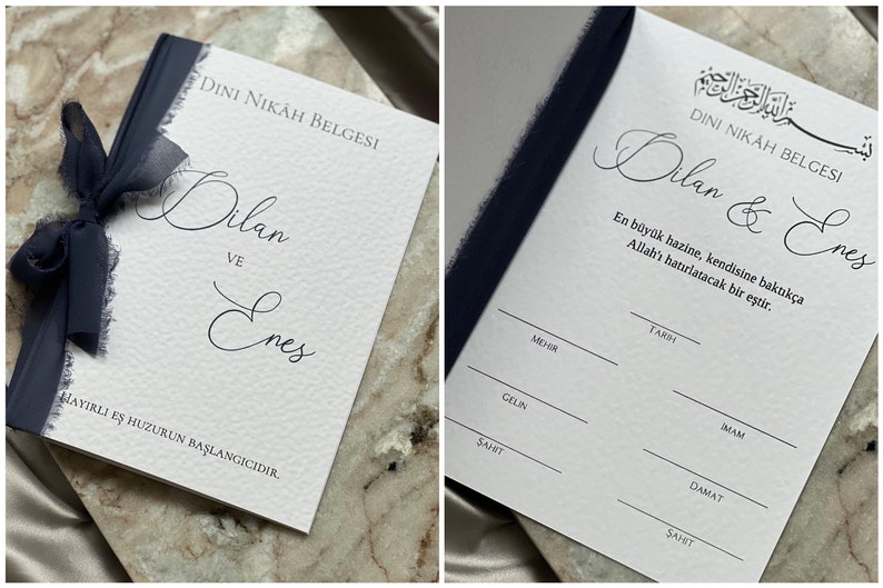 Dini Nikah Belgesi/islamic Marriage Certificate DIN A5 - Etsy