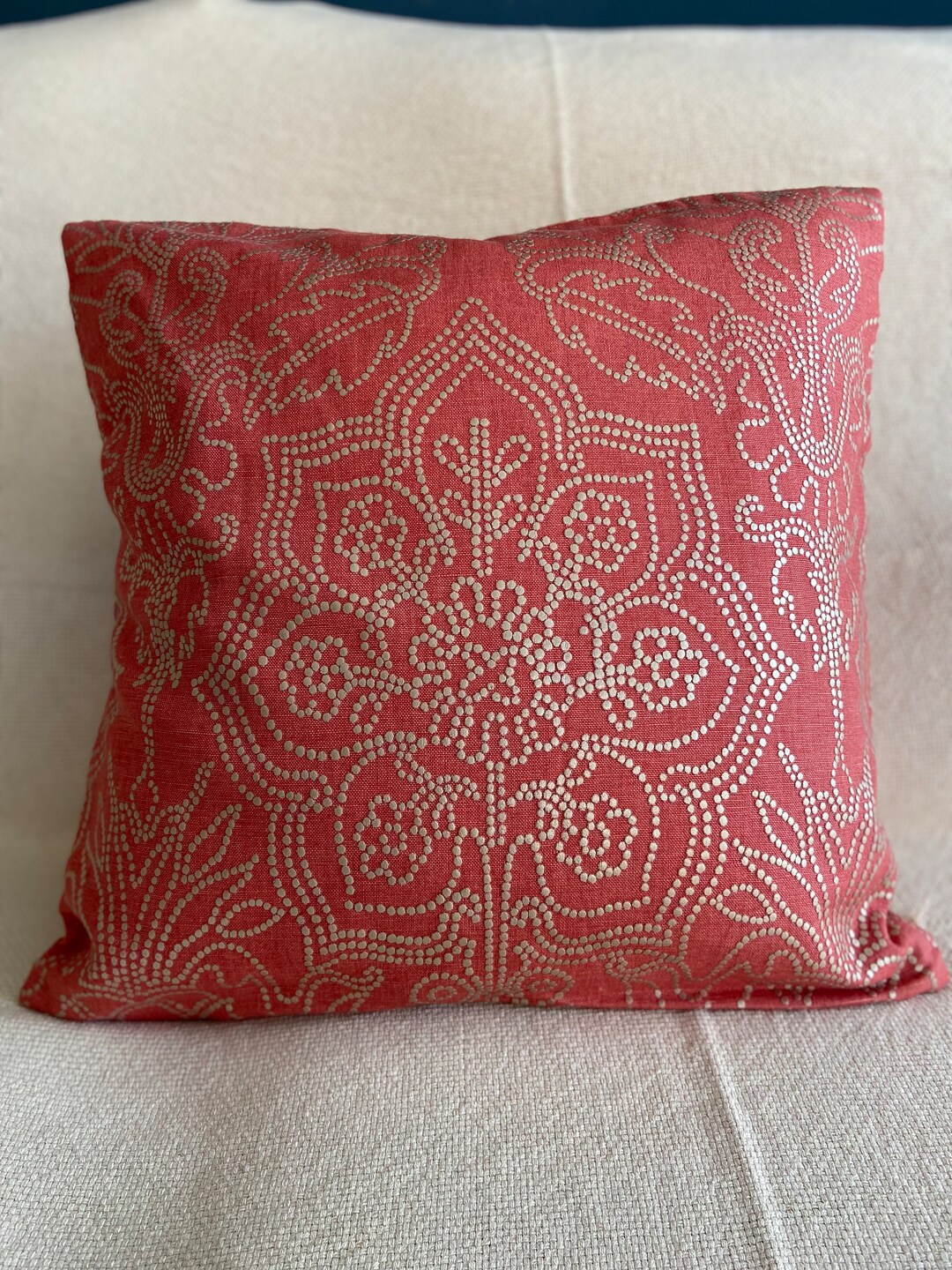 Handmade Metallic Floral Pattern, Upholstery Weight Cushion Cover ...