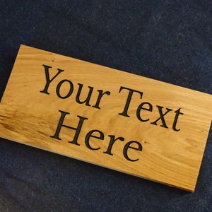 Carved Wood Sign | Personalised Oak Name Plaque for Home Decor, Rustic ...