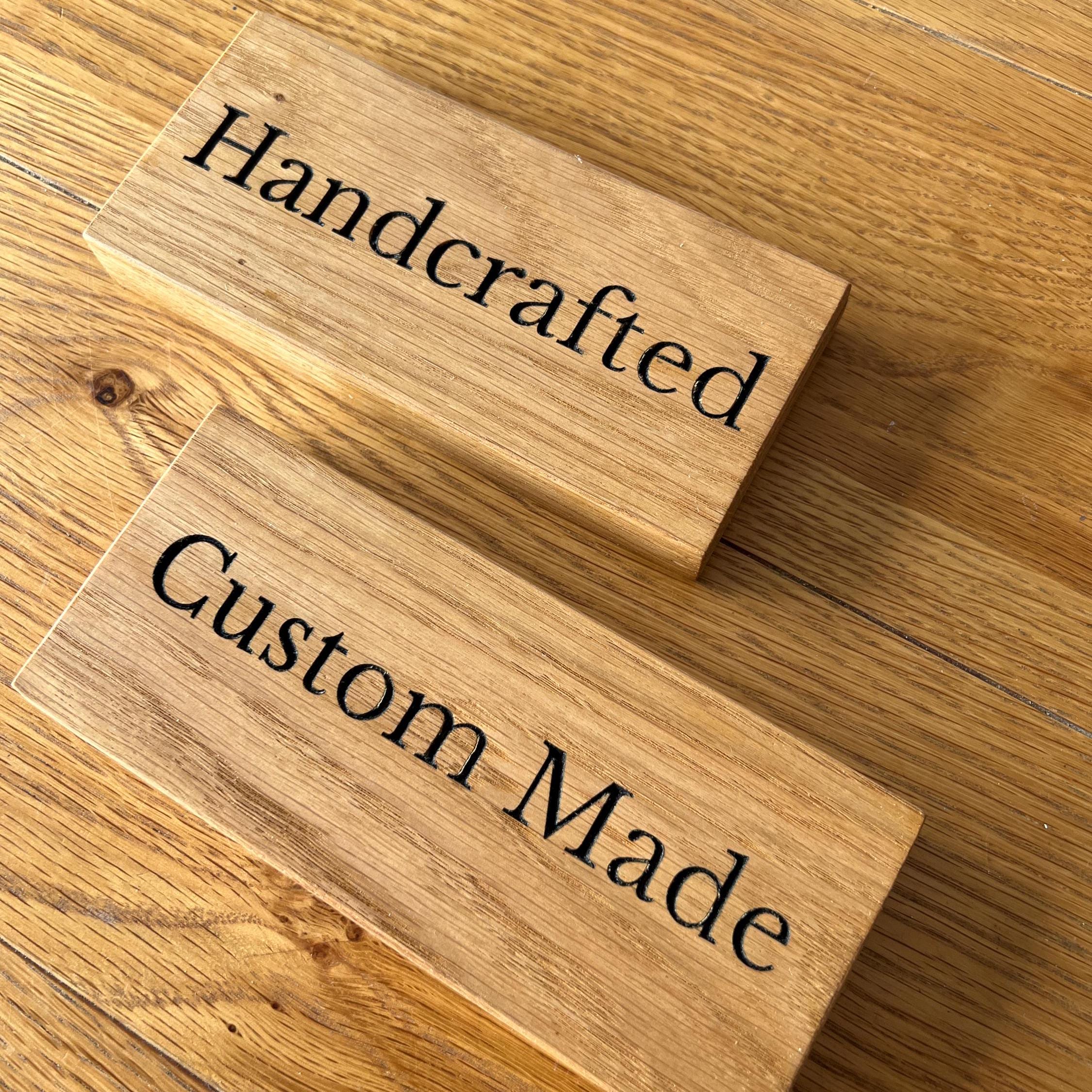 Carved Wood Sign | Personalised Oak Name Plaque for Home Decor, Rustic ...