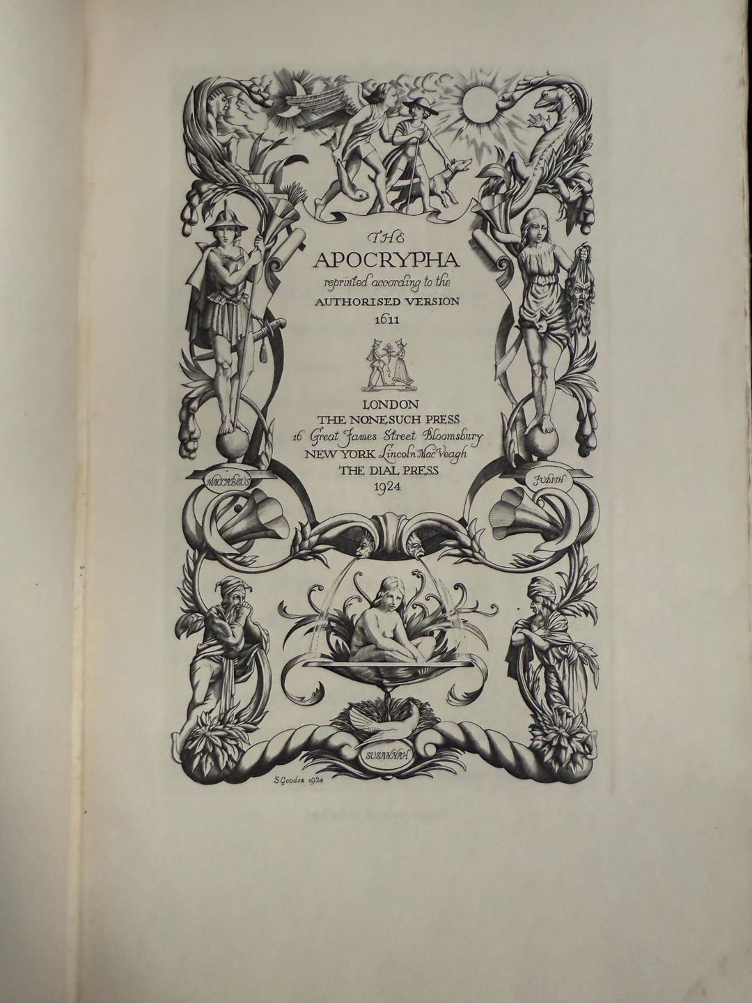 The APOCRYPHA Reprinted According to the Authorised Version. 1611 ...