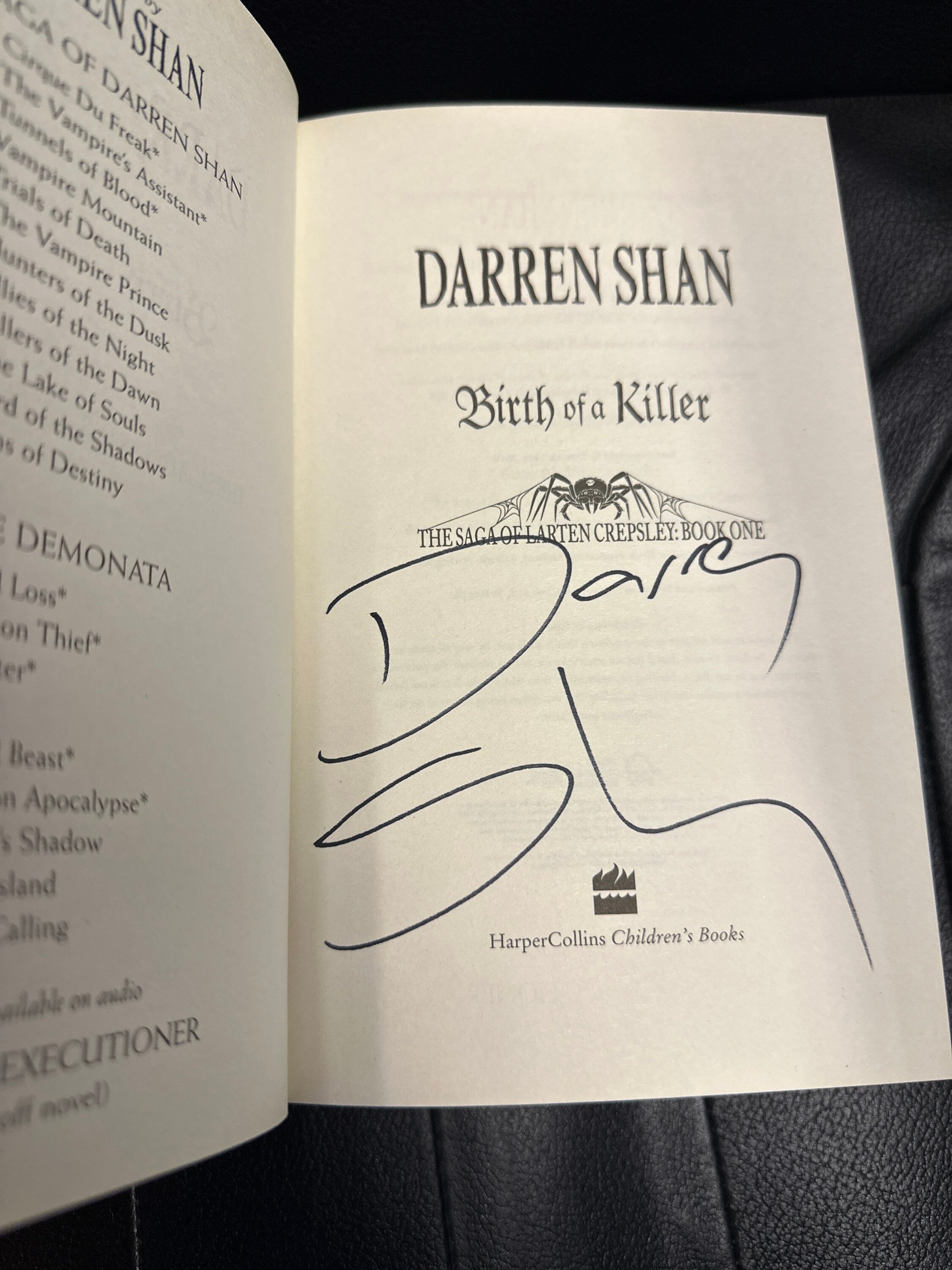 Birth of a Killer. by Darren Shan. SIGNED COPY. - Etsy
