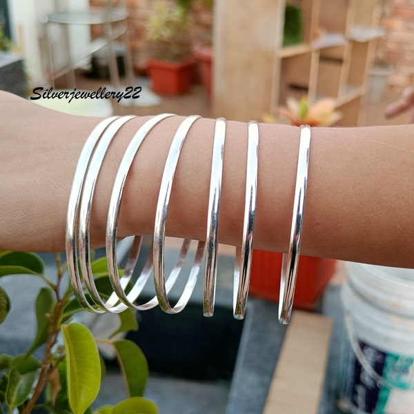 Sterling Silver Bangle Bracelet Set - Etsy