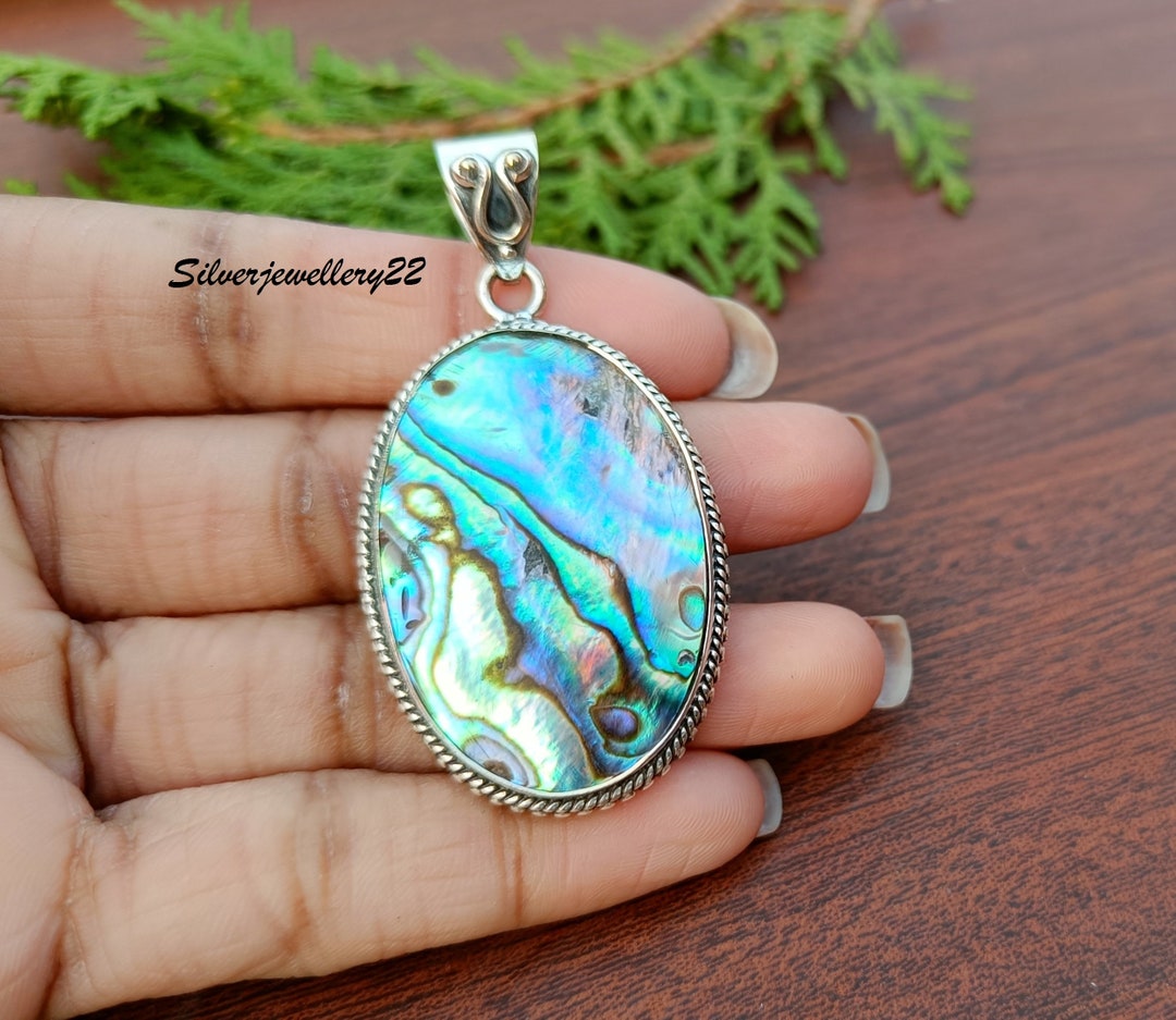 Abalone Shell Pendant, 925 Sterling Silver, Gorgeous Pendant, Handmade ...