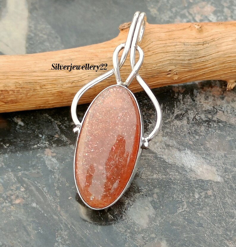 Handmade Sunstone Pendant: 925 Sterling Silver Gemstone Jewelry - Etsy