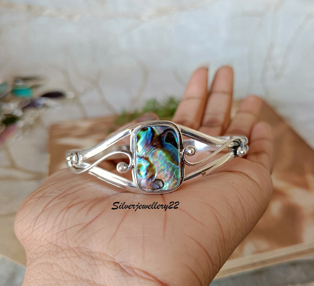 Abalone Shell Bangle, Handmade Bangle, Cuff Abalone Shell Bangle ...