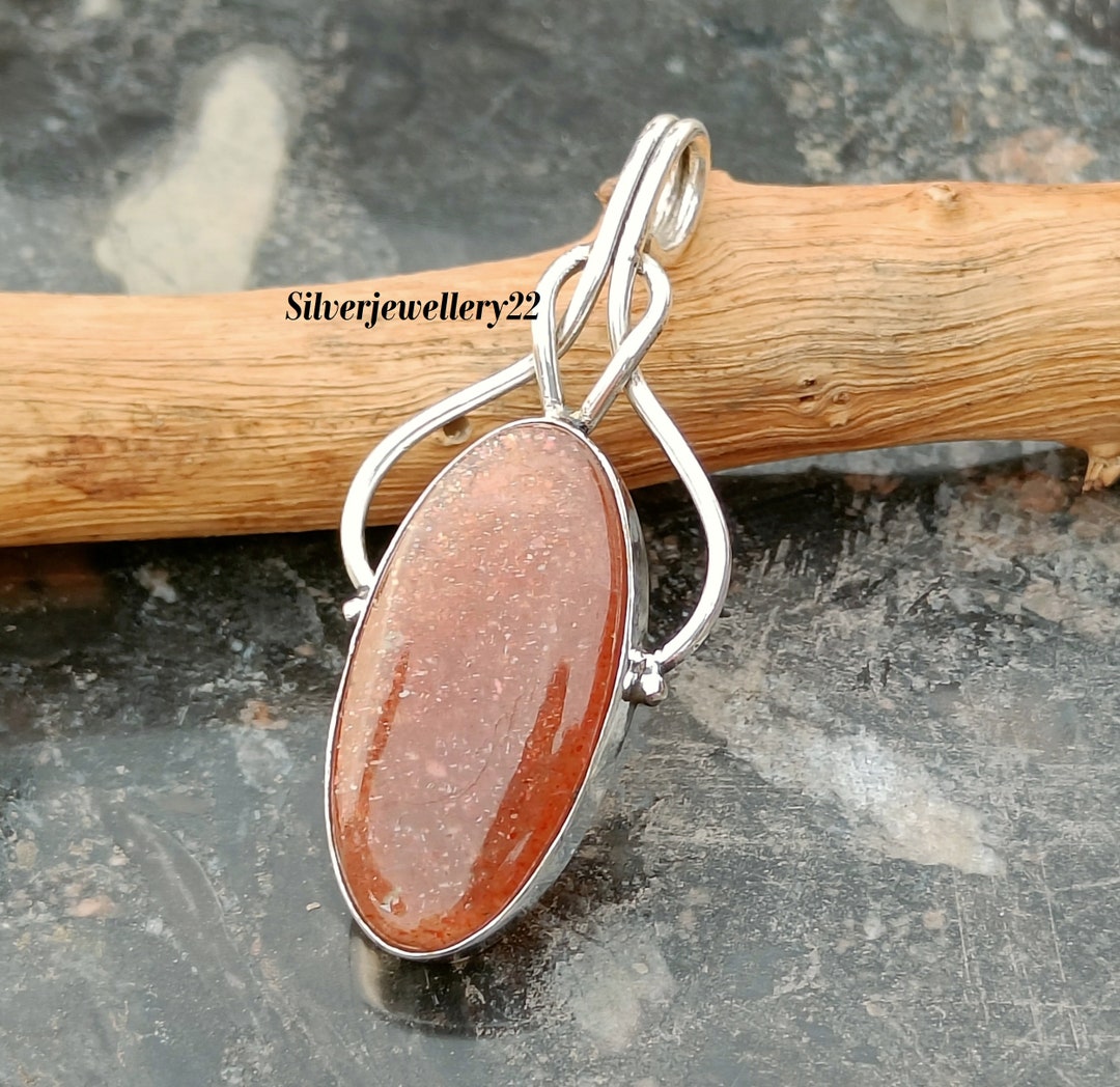 Handmade Sunstone Pendant: 925 Sterling Silver Gemstone Jewelry - Etsy