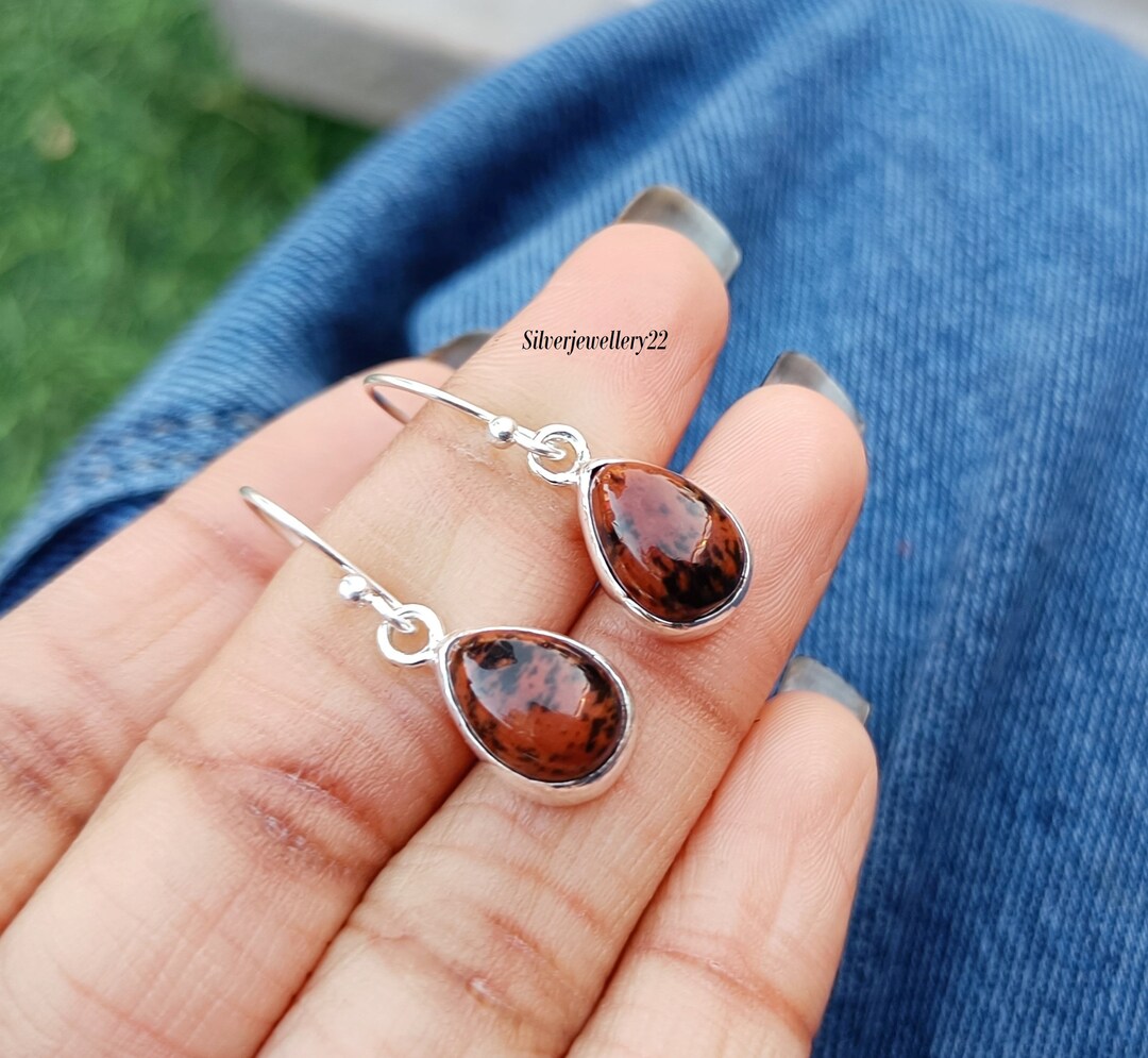 Natural Blood Stone Earring, 925 Sterling Silver, Handmade Earring ...