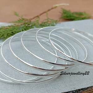 Beautiful Silver Bangles!handmade 925 Sterling Silver Bangle Set!simple ...