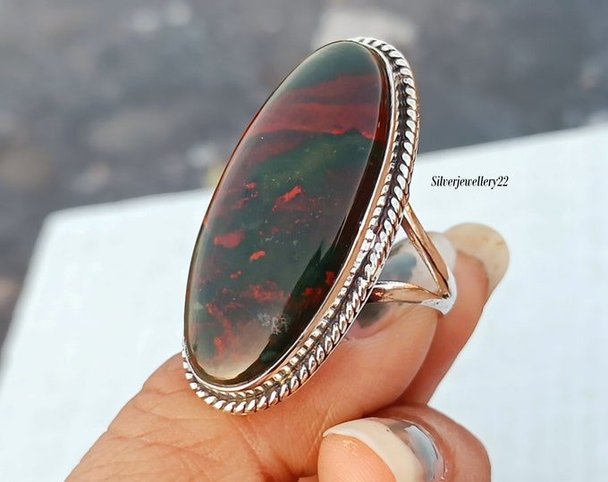 Antique 14K Gold Bloodstone Signet Ring - Size US 9 - Etsy
