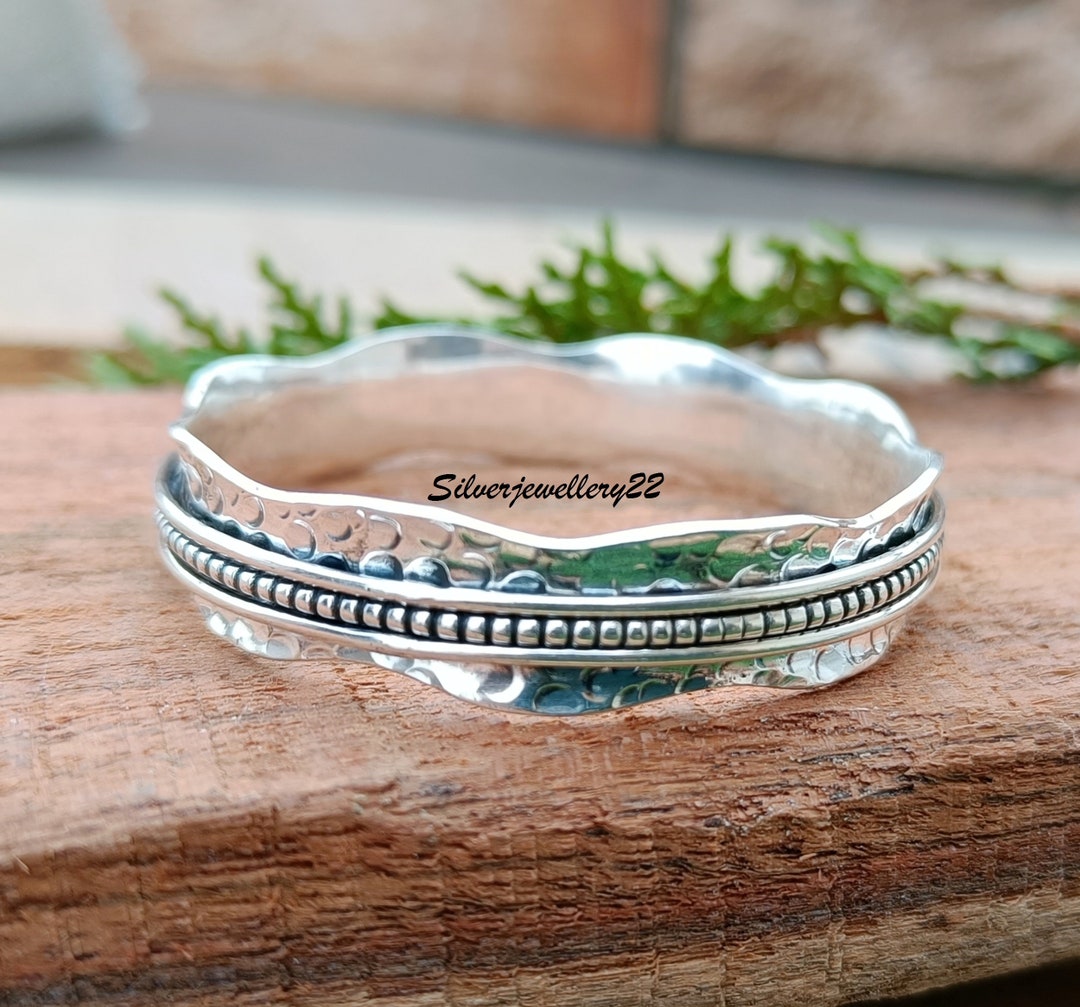 Sterling Silver Spinner Bangle: Handmade Designer Bangle - Etsy