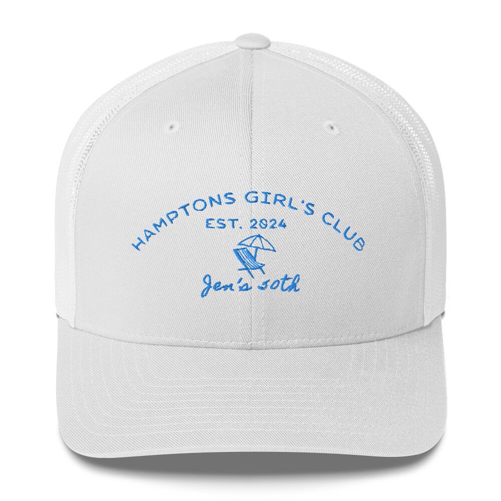 Custom Hamptons Bachelorette or Birthday Embroidered Trucker Hat ...