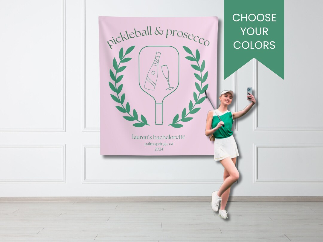 Pickleball and Prosecco Custom Wall Banner Backdrop Pickleball ...