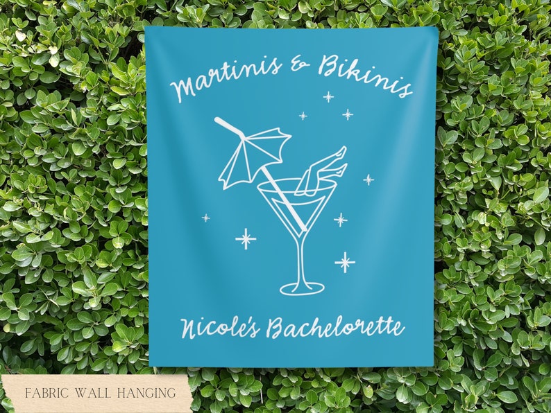 Martinis and Bikinis Wall Banner, Custom Banner for Martini Themed ...