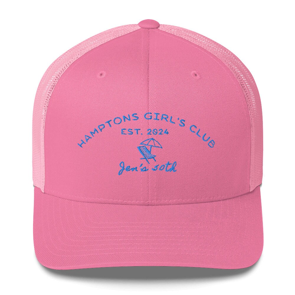 Custom Hamptons Bachelorette or Birthday Embroidered Trucker Hat ...