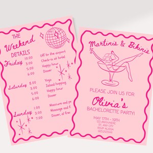 Martinis and Bikinis Printable Invitation and Itinerary Template ...
