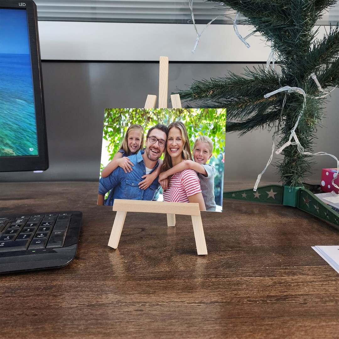 Personalized Canvas Mini Easel Family Portrait From Photo, Wooden Small ...