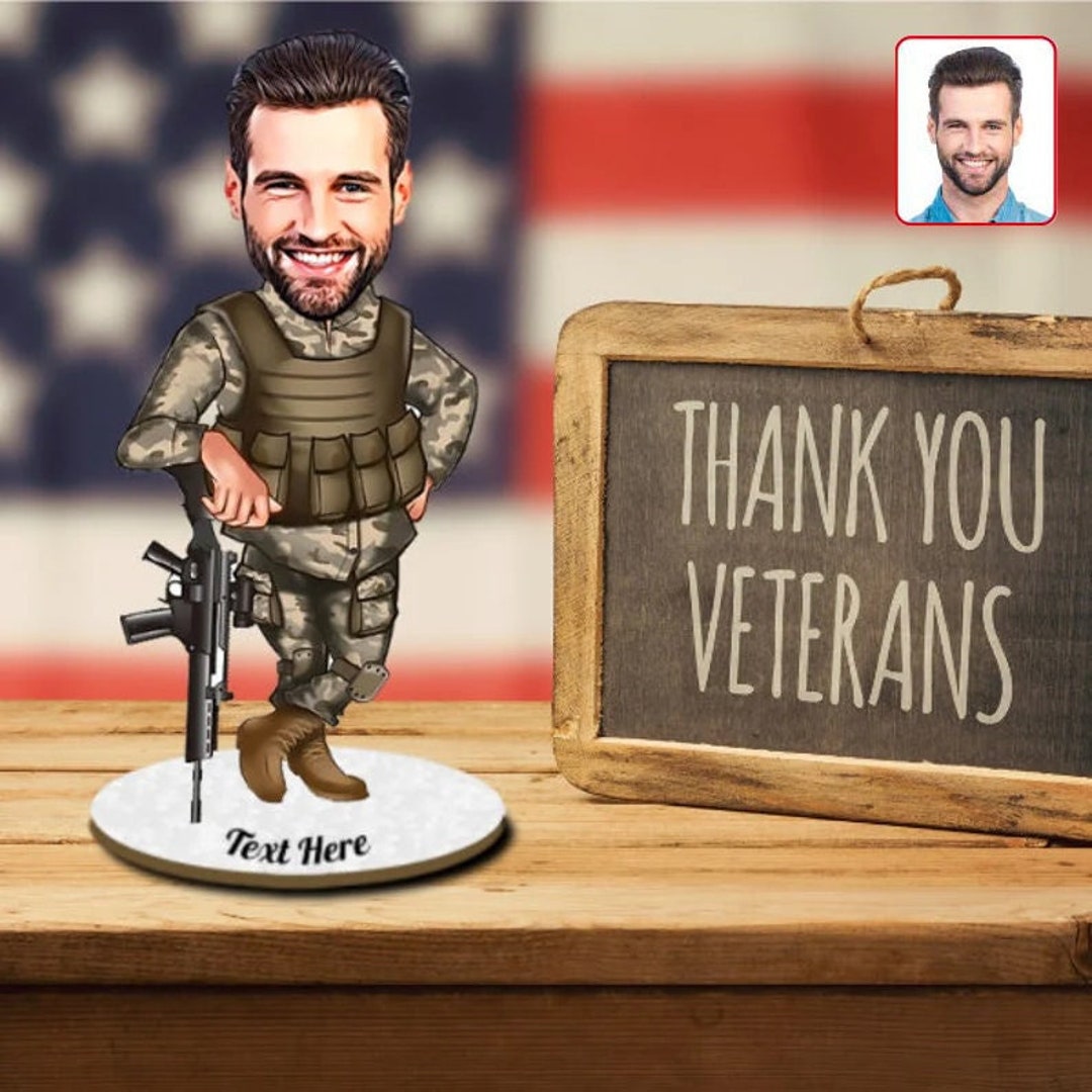Personalized Soldier Caricature Trinket, Gift for Veterans Day, Gift ...