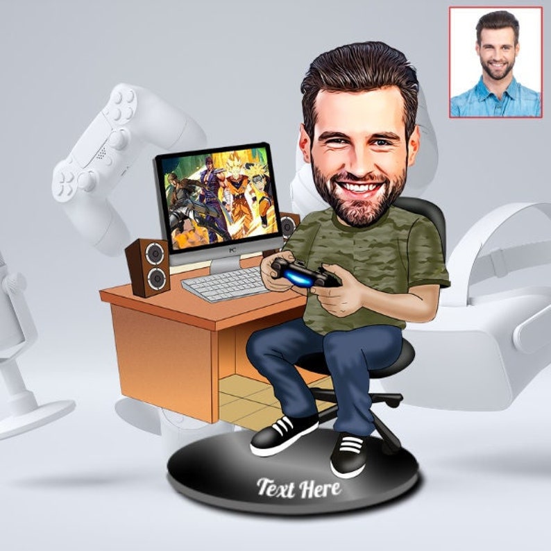 Personalized Gamer Caricature Trinket Gamer Gift Custom - Etsy