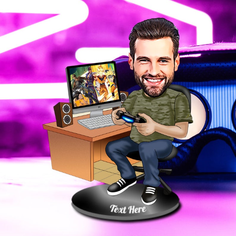 Personalized Gamer Caricature Trinket Gamer Gift Custom - Etsy