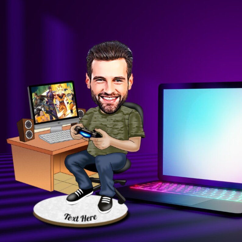 Personalized Gamer Caricature Trinket Gamer Gift Custom - Etsy