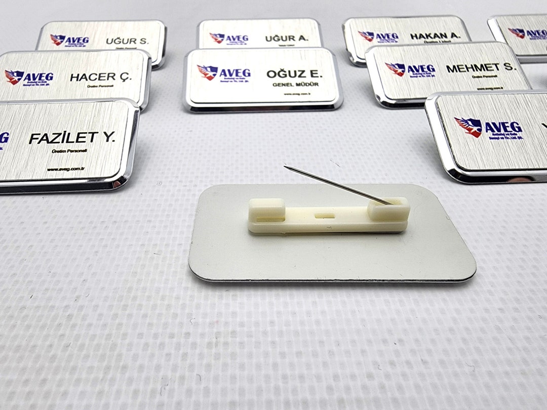 Personalized Engraved Name Tags, Custom Employee Name Tag Office, ID ...