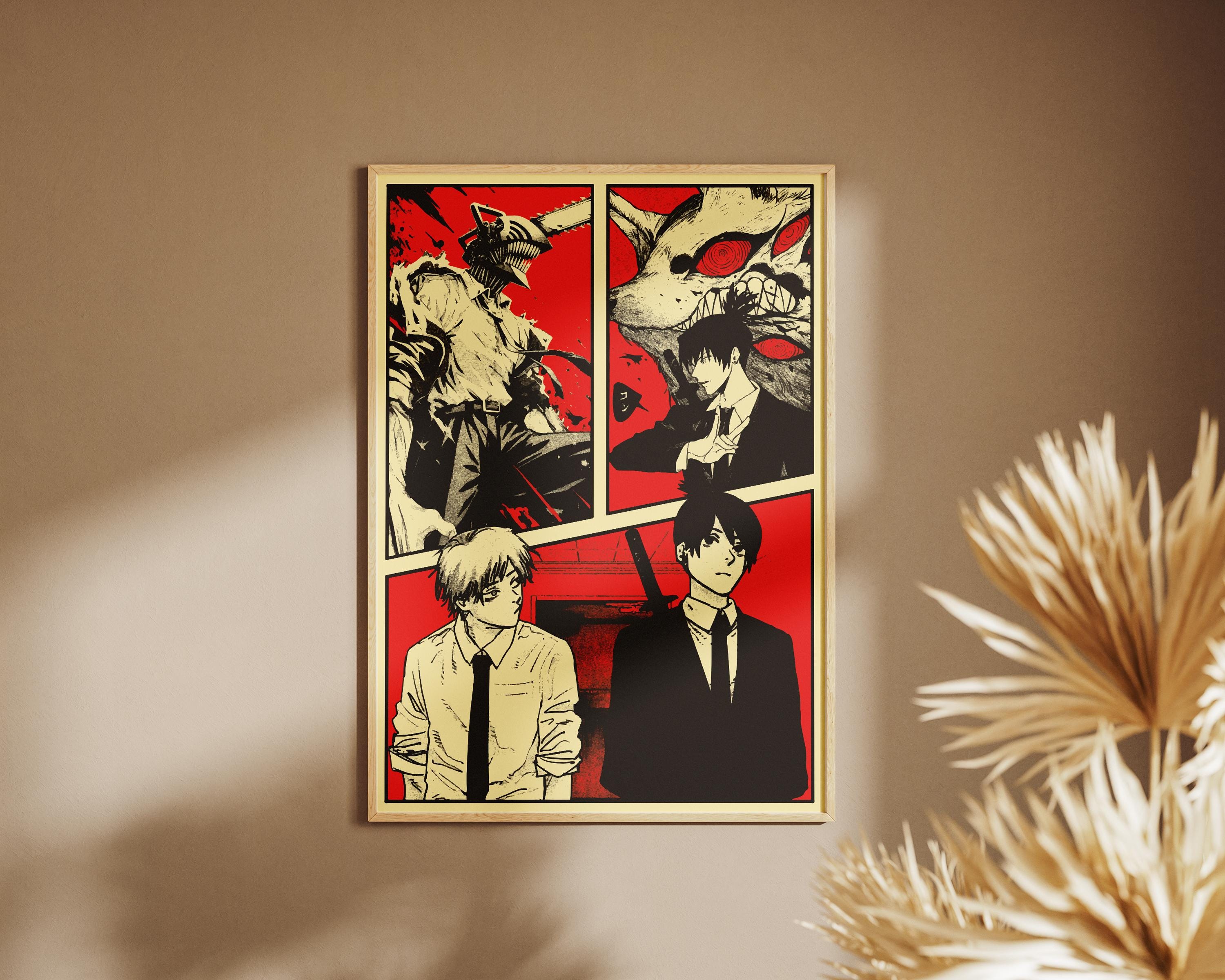 Chainsaw Man Poster Anime: Denji and Aki Hayakawa Manga Panel Poster ...