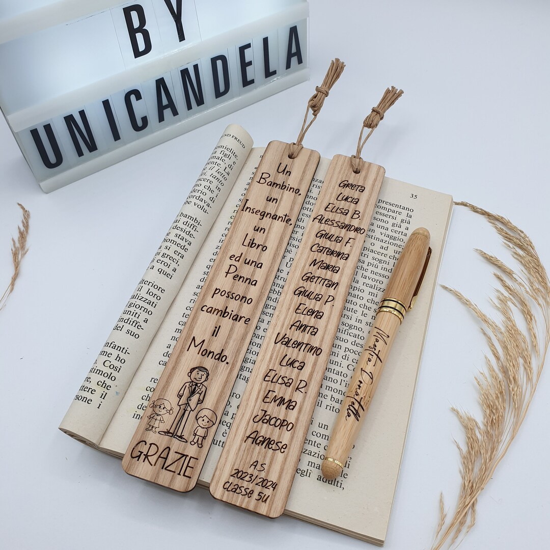 Teacher Gift Personalized Wooden Pen and Bookmark, Personalized Pen ...