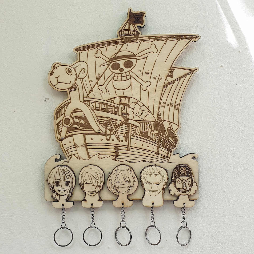One Piece Keychain, Wooden Anime Keychain Pirates, Monkey D. Luffy ...