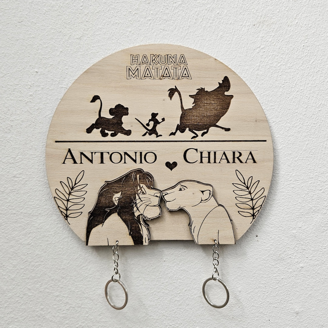 Lion King Key Ring. Lion King Themed Wooden Key Hanger. Simba and Nala ...
