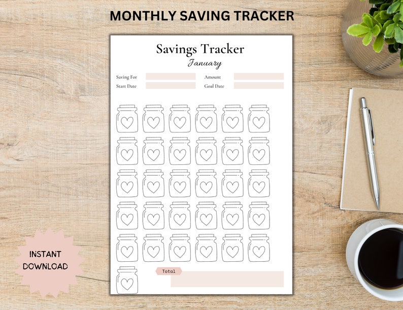 MONTHLY SAVING CHALLENGE Printable Money Tracker Template Etsy Australia monthly-saving-challenge-printable-money-tracker-template-etsy-australia