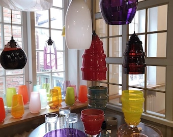 Bespoke Hand Blown Colored Glass Pendant Lights Hanging Lamps - Etsy