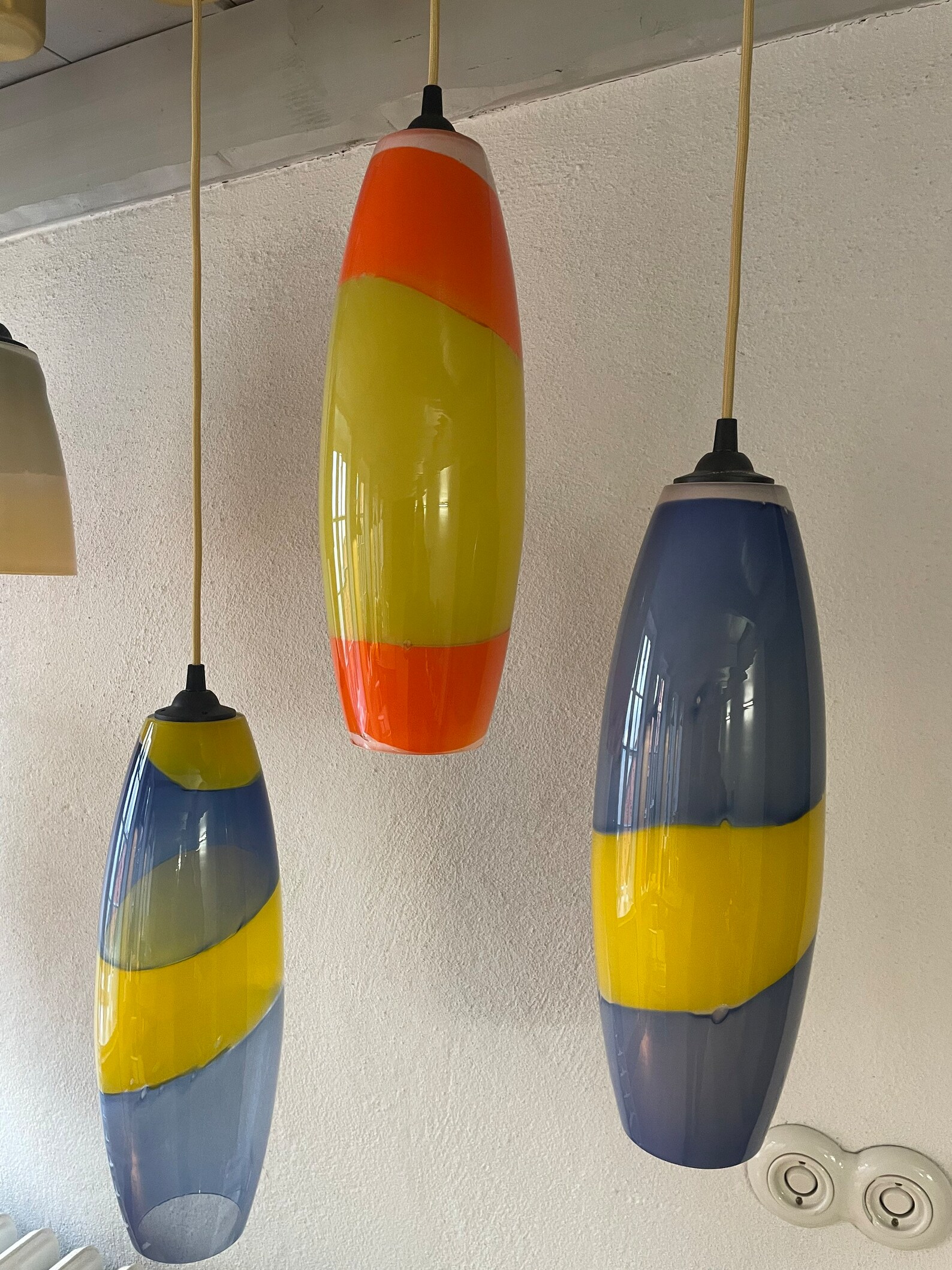 Bespoke Hand Blown Colored Glass Pendant Lights Hanging Lamps - Etsy